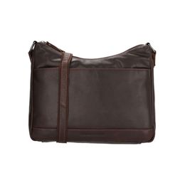 HIDE & STITCHES Leder-Umh&auml;ngetasche "Japura" in Dunkelbraun - (B)31 x (H)21 x (T)9 cm - 54% | Damen-taschen