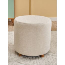 Scandinavia Concept Hocker "Mario Gabbana" in Creme - (H)40 x &Oslash; 40 cm - 69% | Sitzmoebel