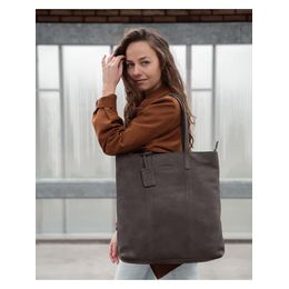 SPARWELL Leder-Schultertasche "Ashlee" in Braun - (B)39 x (H)41 x (T)10 cm - 55% | Damen-taschen