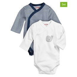Playshoes 2er-Set: Bodys in Dunkelblau/ Wei&szlig; - 41% | Gr&ouml;&szlig;e 62 | Baby-bodys