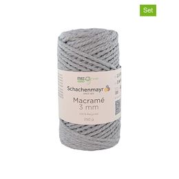 Schachenmayr since 1822 4er-Set: Baumwollgarne ''Macram&eacute; 3 mm'' in Grau - 4x 250 g - 38% | Kreativbedarf-diy