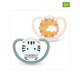Nuk 2er-Set: Schnuller "Space" in Grau/ Beige - 2x 2 St&uuml;ck - 12% | Gr&ouml;&szlig;e 2 | Baby-schnuller