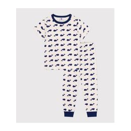 Petit Bateau Pyjama in Wei&szlig;/ Dunkelblau - 48% | Gr&ouml;&szlig;e 152 | Kinder-waesche