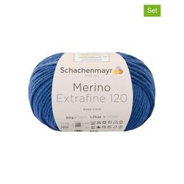 Schachenmayr since 1822 10er-Set: Wollgarne ''Merino Extrafine 120'' in Blau - 10x50 g - 52% | Kreativbedarf-diy