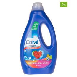Coral 3er-Set: Fl&uuml;ssigwaschmittel "Optimal Color", je 1,3 l - 47% | Putzutensilien