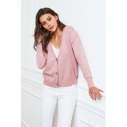 So Cachemire Cardigan "Gino" in Rosa - 71% | Gr&ouml;&szlig;e L | Damen-pullover-cardigans