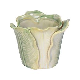 Kersten Blumentopf ''Cabbage'' in Creme/ Gr&uuml;n - (H)8,2 x &Oslash; 10,8 cm - 15% | Kerzen-vasen