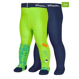 Playshoes 2er-Set: Strumpfhosen in Dunkelblau/ Gr&uuml;n - 41% | Gr&ouml;&szlig;e 86/92 | Babysocken-strumpfhosen