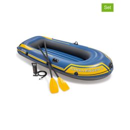 Intex Schlauchboot in Dunkelblau/ Gelb mit Zubeh&ouml;r - (L)236 x (B)114 cm - 46% | Gartenspielzeug