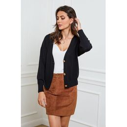 So Cachemire Cardigan "Gino" in Schwarz - 70% | Gr&ouml;&szlig;e L | Damen-pullover-cardigans