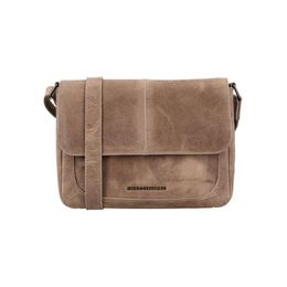 HIDE & STITCHES Leder-Umh&auml;ngetasche "Idaho" in Taupe - (B)27 x (H)21 x (T)7 cm - 58% | Damen-taschen