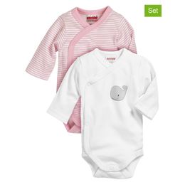 Playshoes 2er-Set: Bodys in Rosa/ Wei&szlig; - 52% | Gr&ouml;&szlig;e 56 | Baby-bodys