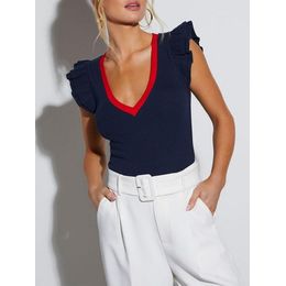 Milan Kiss Top in Dunkelblau/Rot - 58% | Gr&ouml;&szlig;e L | Damen-tops