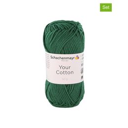 Schachenmayr since 1822 10er-Set: Baumwollgarne ''Your Cotton'' in Dunkelgr&uuml;n - 10x 50 g - 48% | Kreativbedarf-diy