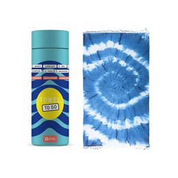 Towel to Go Strandtuch in Blau/ Wei&szlig; - (L)180 x (B)100 cm - 31% | Badtextilien