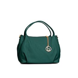 Lia Biassoni Leder-Henkeltasche "Taro" in Petrol - (B)28 x (H)25 x (T)18 cm - 78% | Damen-taschen