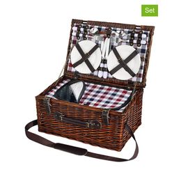 Cilio 26tlg. Picknick-Set "Varese" in dunkelbraun - (B)46 x (H)18 x (T)30 cm - 46% | Damen-outdoor-ausruestung
