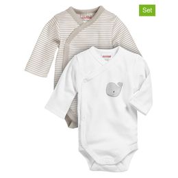Playshoes 2er-Set: Bodys in Beige/ Wei&szlig; - 35% | Gr&ouml;&szlig;e 62 | Baby-bodys