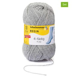 Regia 10er-Set: Woll-Mixgarne ''4fach Uni'' in Grau - 10 x 100 g - 52% | Kreativbedarf-diy