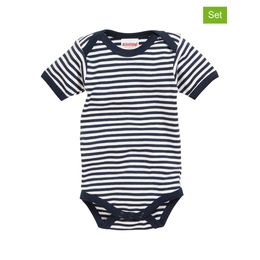 Playshoes 2er-Set: Bodys in Dunkelblau/ Wei&szlig; - 53% | Gr&ouml;&szlig;e 50/56 | Baby-bodys