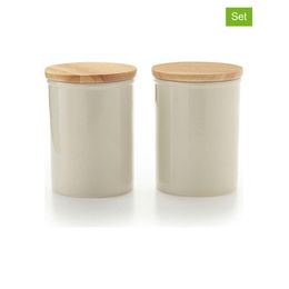 Brandt 2er-Set: Vorratsdosen in Creme/ Hellbraun - 1,3 l - 61% | Aufbewahren-servieren