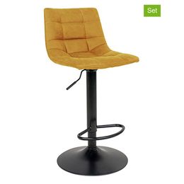 House Nordic 2er-Set: Barhocker in Gelb/ Schwarz - (B)43 x (T)43 cm - 63% | Sitzmoebel