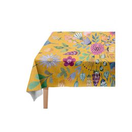 Madre Selva Tischdecke "Colourful Flowers" in Gelb/ Bunt - (L)250 x (B)140 cm - 63% |
