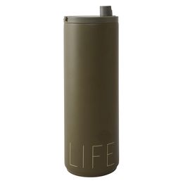 Design Letters Thermobecher "Life" in Oliv - 500 ml - 52% | Damen-outdoor-ausruestung