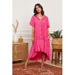Jos&eacute;fine Leinen-Kleid in Pink - 68% | Gr&ouml;&szlig;e M | Damen-kleider