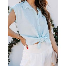 Milan Kiss Bluse in Hellblau - 64% | Gr&ouml;&szlig;e L | Damen-blusen