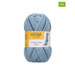 Regia 5er-Set: Mixgarne ''Energy Flow Color'' in Blau/ Hellblau/ Gr&uuml;n - 5x 100 g - 47% | Kreativbedarf-diy