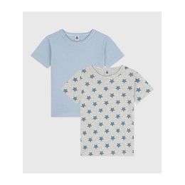 Petit Bateau 2er-Set: Shirts in Hellblau/ Grau - 46% | Gr&ouml;&szlig;e 140 | Baby-shirts