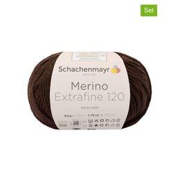 Schachenmayr since 1822 10er-Set: Wollgarne ''Merino Extrafine 120'' in Braun - 10x50 g - 47% | Kreativbedarf-diy