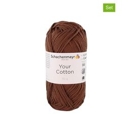 Schachenmayr since 1822 10er-Set: Baumwollgarne ''Your Cotton'' in Braun - 10x 50 g - 40% | Kreativbedarf-diy