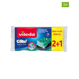 Vileda 4er-Set: Schwamm "Glitzi Pur Active 2+1" - 4x 3 St&uuml;ck - 39% | Putzutensilien