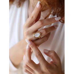 Pierres delicates Vergold. Ring mit Perlmutt - 78% | Schmuck