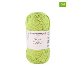 Schachenmayr since 1822 10er-Set: Baumwollgarne ''Your Cotton'' in Hellgr&uuml;n - 10x 50 g - 52% | Kreativbedarf-diy