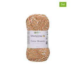 Schachenmayr since 1822 10er-Set: Baumwollgarne ''Color Breeze'' in Orange/ Beige/ Gr&uuml;n - 10x 50 g - 51% | Kreativbedarf-diy
