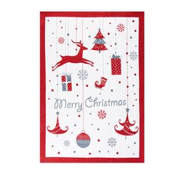 Trendy Kitchen by EXC&Eacute;LSA Geschirrtuch "Merry Christmas" in Wei&szlig;/ Rot - (L)70 x (B)50 cm - 24% | Tischwaesche