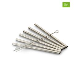 ECHTWERK 6er-Set: Trinkhalme in Silber - (H)12 cm - 18% | Gedeckter-tisch
