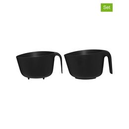 Maku 2tlg.Set: Sch&uuml;ssel mit Sieb in Schwarz - (H)12,8 cm - 23% | Kuechenhelfer