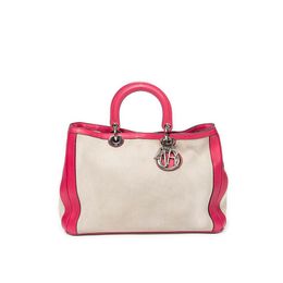 Dior Henkeltasche in Creme/ Pink - (B)38 x (H)26 x (T)12 cm - 82% | Damen-taschen