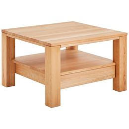 Linea Natura Couchtisch, Buche, Holz, Kernbuche, massiv, 1 Schublade(n) Schubladen, quadratisch, eckig, 70x47.5x70 cm, Stauraum, Wohnzimmer, Wohnzimmertische, Couchtische, Couchtische mit Rollen