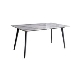 Beliani Esszimmertisch RODALLO in Grau/Schwarz - (W) 90 x (H) 75 x (L) 160 cm | Gr.: onesize