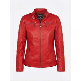 KOROSHI Damen-bikerjacke aus kunstleder in rot | Gr.: M