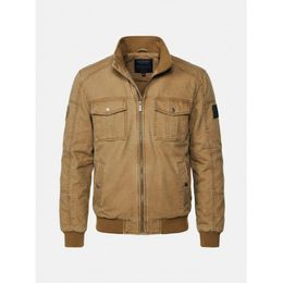 KOROSHI Leichte kurze Baumwolljacke in beige | Gr.: 3XL