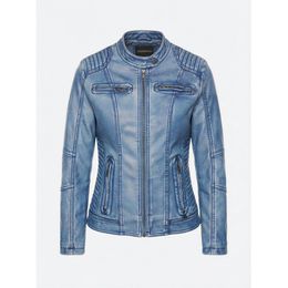 KOROSHI Damen-bikerjacke aus kunstleder in blau | Gr.: XS