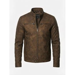 KOROSHI Kunstlederjacke in braun | Gr.: S