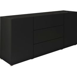 Sideboard Inosign "BERLIN", schwarz (graphitschwarz), B:150cm H:66,3cm T:39cm, Sideboards, Sideboard, Moderne grifflose Kommode Breite 150 cm, 4 Schubk&auml;sten/ 2 T&uuml;ren