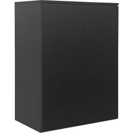 Aktenschrank Inosign "Jarvie", schwarz, B:60cm H:80cm T:35cm, Spanplatte, Schr&auml;nke, Mehrzweckschrank, Push-to-open, 2 F&auml;cher, 60x80 cm